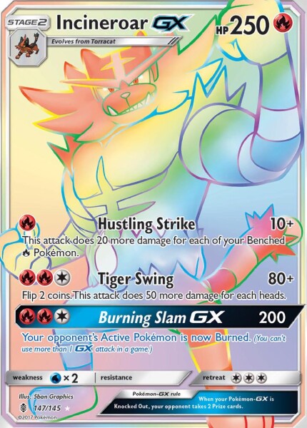 Incineroar GX - 147/145 - Rainbow Rare