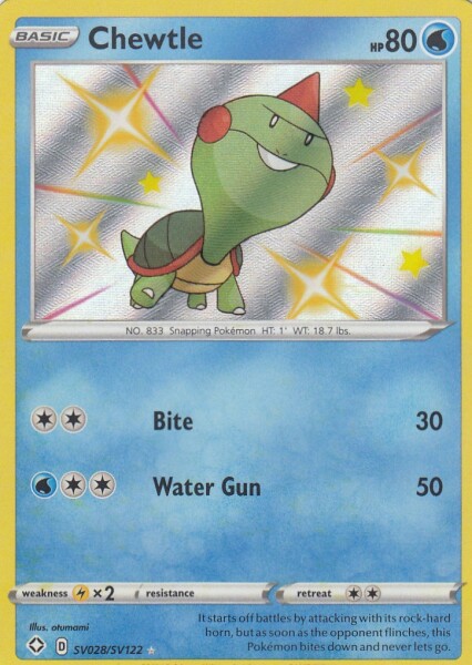 Chewtle SV028/SV122 Sword & Shield - Shining Fates