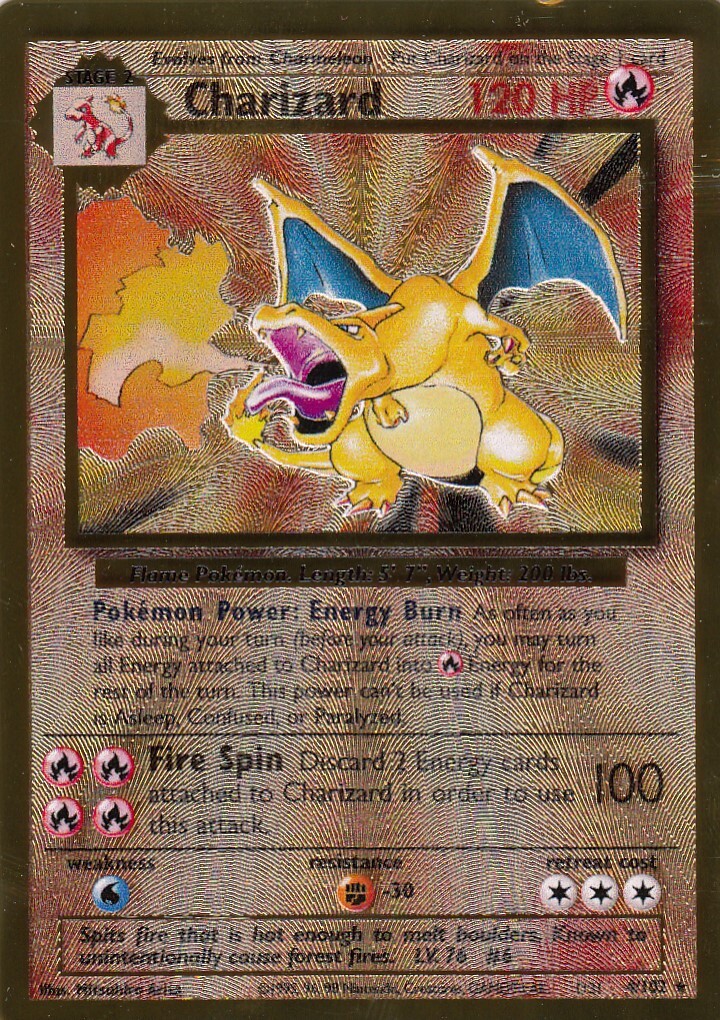 Charizard - 4/102 - Rare Classic Metall Card (Ultra-Premium Collectio