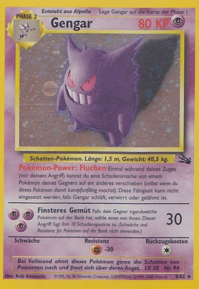 Gengar - 5/62 - Holo - Poor