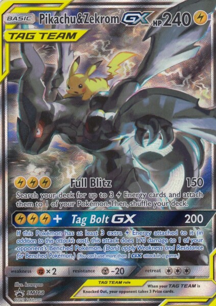 Pikachu & Zekrom GX - SM168 - Promo