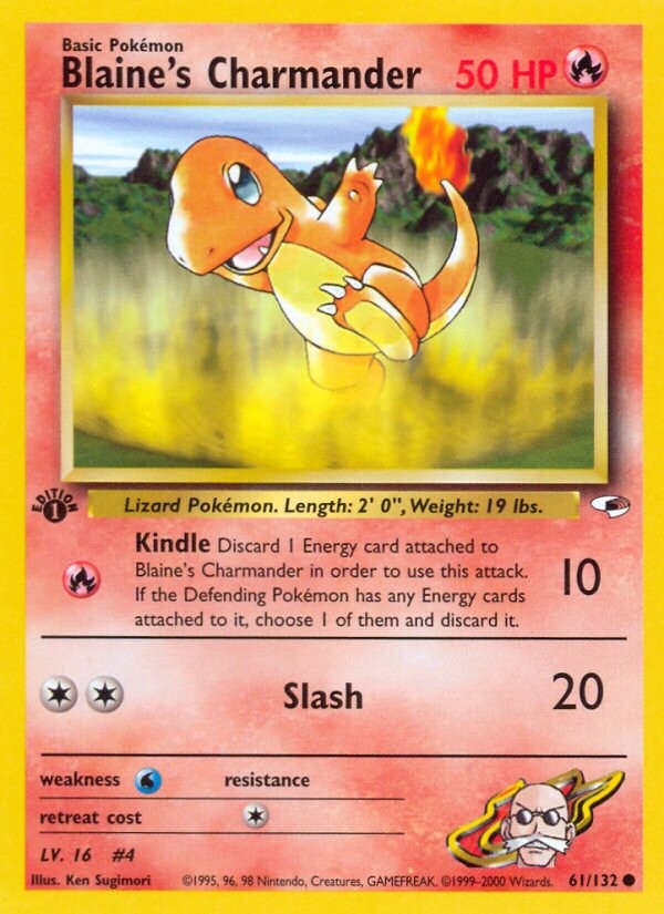 Blaine's Charmander - 61/132 - Common 1st Edition - Excellent