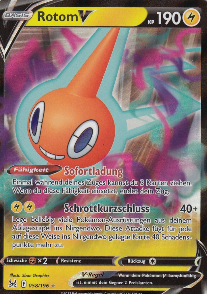 Rotom V 058/196 Schwert & Schild - Verlorener Ursprung