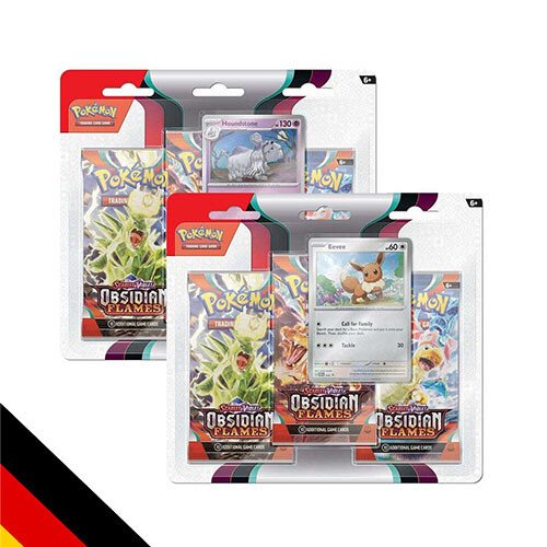Karmesin & Purpur: Obsidian Flammen - 3-Pack + Promo Blister (Deutsch