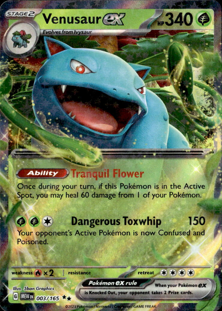 Venusaur ex - MEW EN - 003/165 - Double Rare