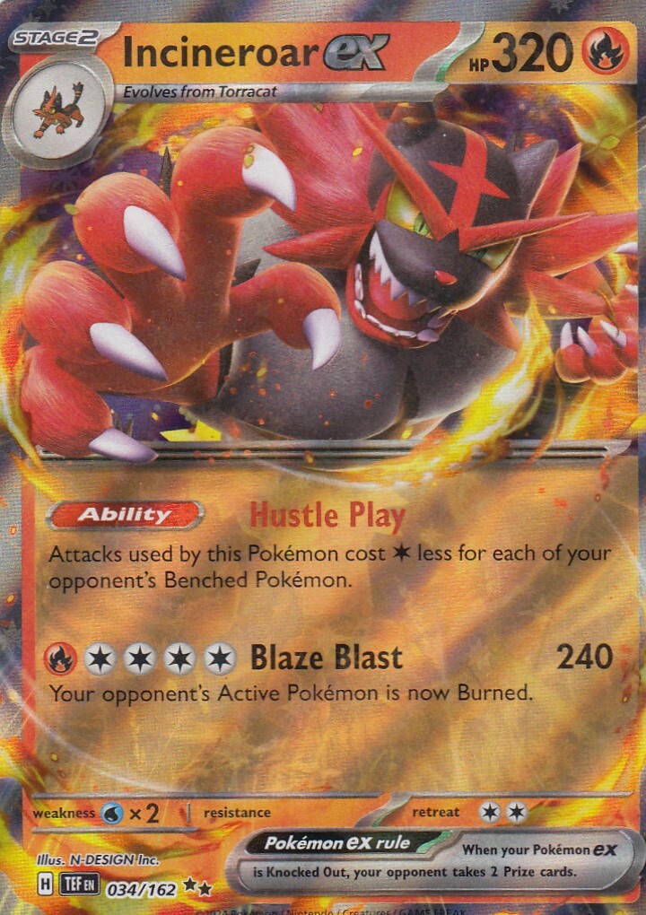 Incineroar ex - TEF EN - 034/162 - Double Rare